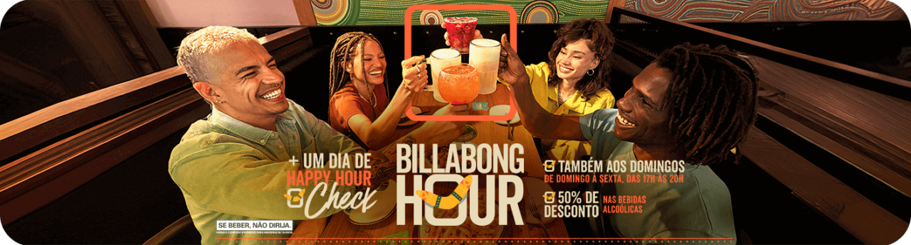 Billabong Hour - Venha celebrar com o Happy Hour do Outback